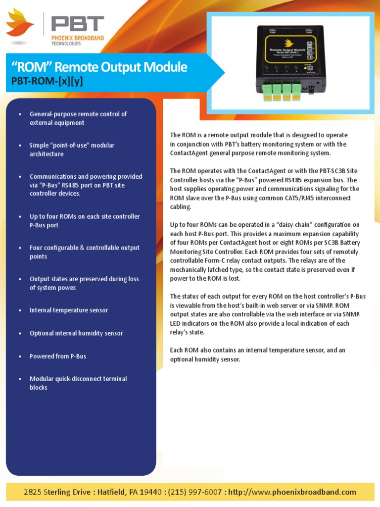 PBT Data Sheet PBT Rom | PDF | Relay | Read Only Memory