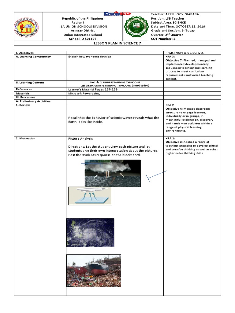 Lesson-Plan 2nd QUARTER | PDF | Tropical Cyclones | Learning Lesson-Plan 2nd QUARTER | PDF | Tropical Cyclones | Learning