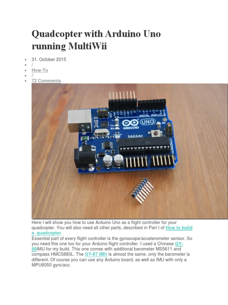 Quadcopter With Arduino Uno Running Multiwii Pdf Arduino Computer Science 7761