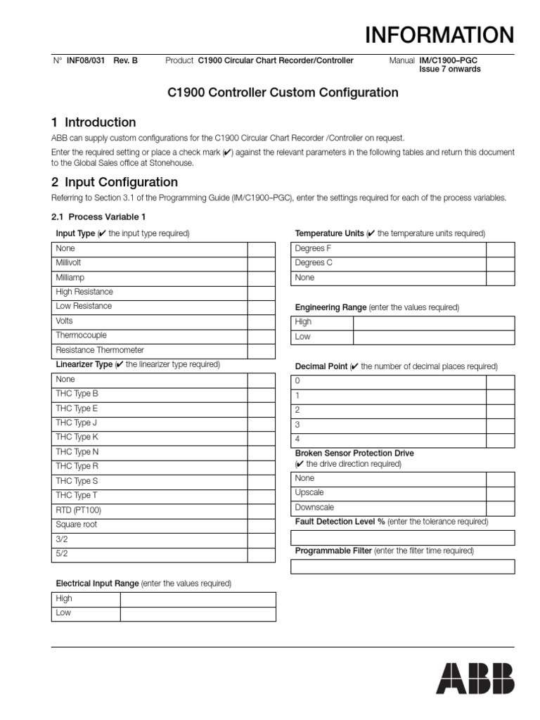 Information: C1900 Controller Custom Configuration | PDF | Electricity ...