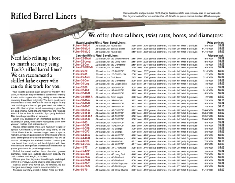 Bore and Groove Diameters | PDF | Caliber | Rifle