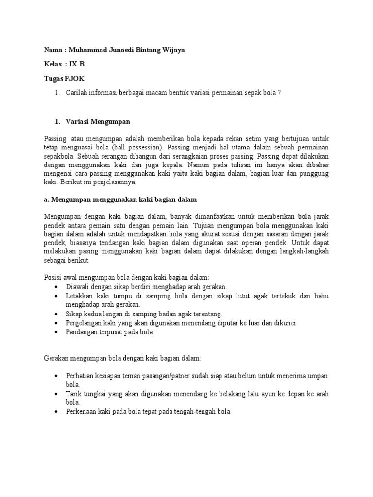 Muh - Junaedi - IX B - PJOK | PDF