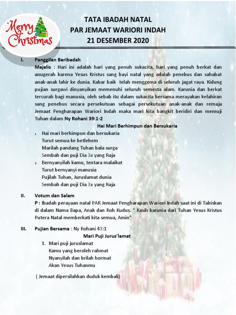TATA IBADAH NATAL Par | PDF