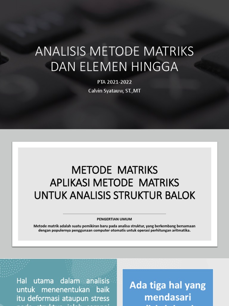 Aplikasi Metode Matriks Untuk Analisis Struktur Balok | PDF