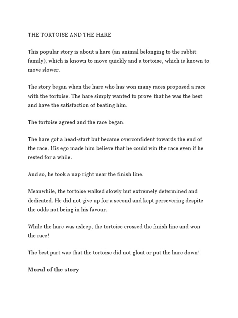 The Tortoise and The Hare | PDF