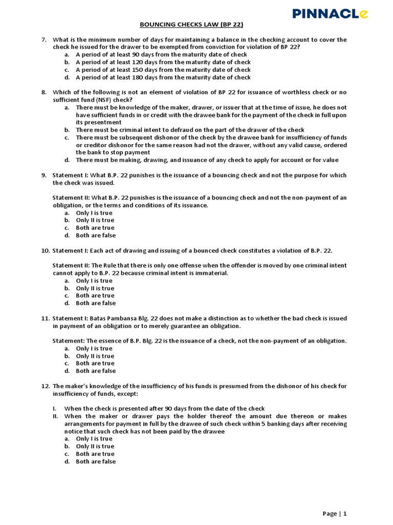 Understanding the Elements and Defenses of Bouncing Check Law (BP 22 ...