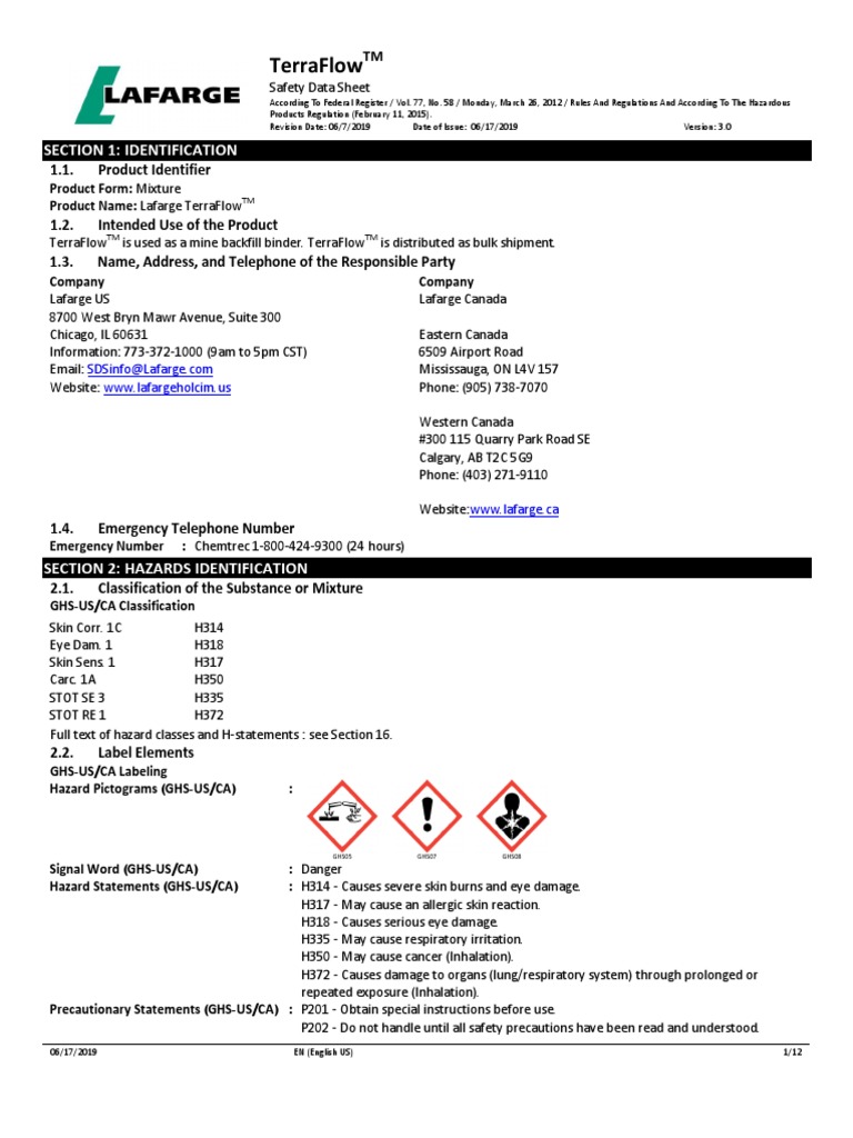 Lafarge Terraflow en 190617 | PDF | Dermatitis | Firefighting