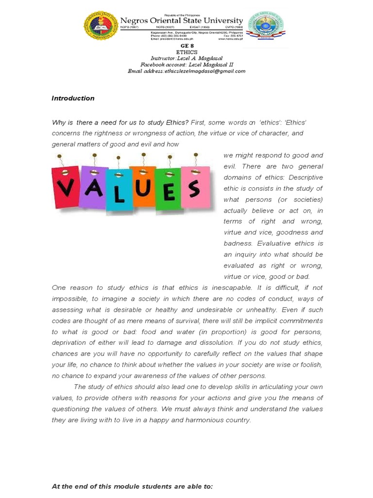 Module 1 Ge8 | Download Free PDF | Morality | Value (Ethics)