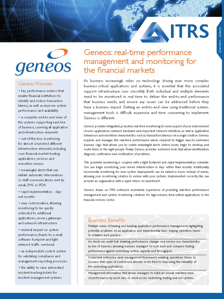 Geneos Real Time Performance Management and Monitoring | PDF | Computer ...