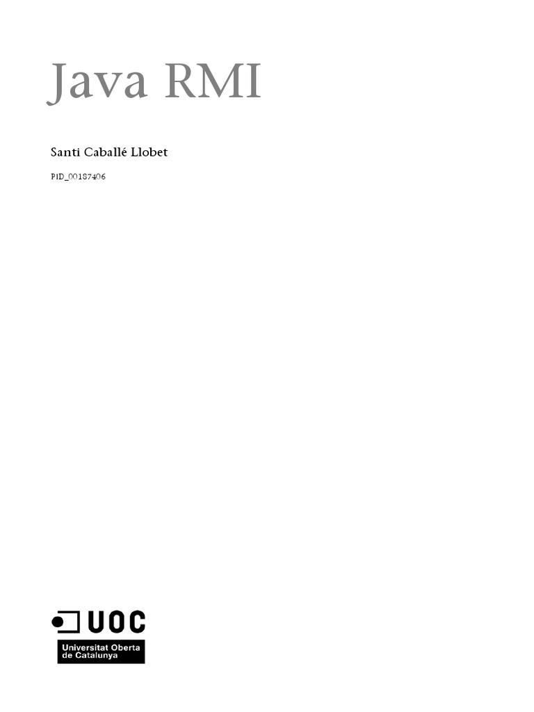 Java RMI | PDF | Java (lenguaje de programación) | máquina virtual de Java