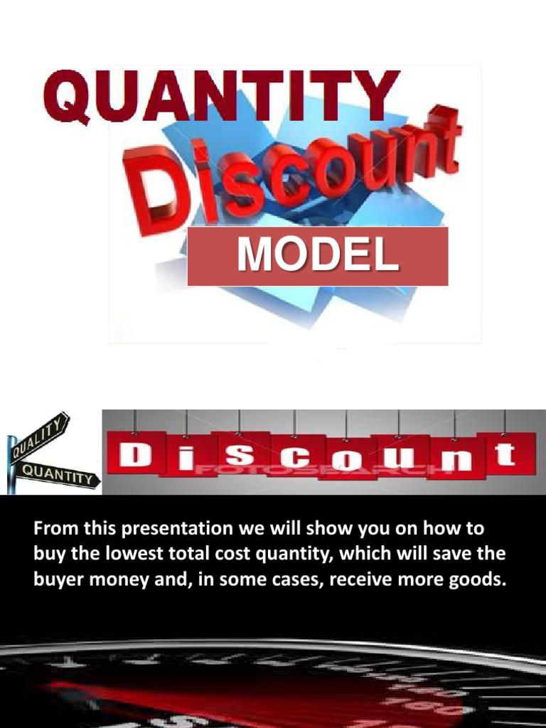 Quantity Discount Model (Example) | PDF | Supply Chain Management ...