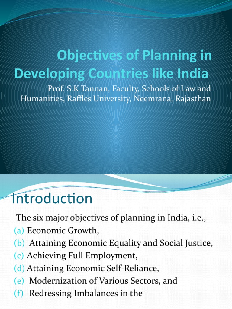 Objectives of Planning in India | PDF | Economic Growth | Economies