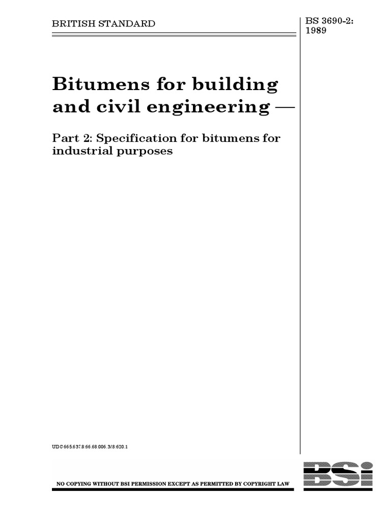 BS 3690-2 1989 | PDF | Asphalt | Materials
