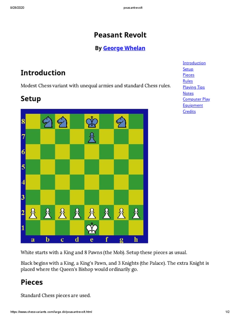 Peasant Revolt: George Whelan | PDF | Chess | Gaming