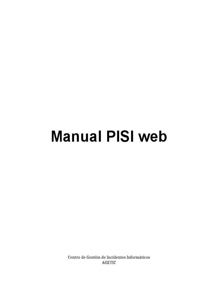 Manual PISI Web | PDF | Seguridad de información | Informática