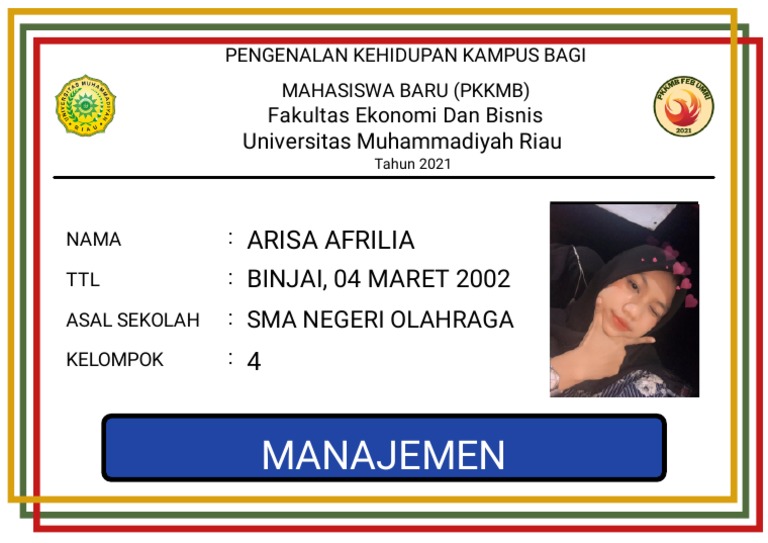 Name Tag Maba Manajemen | PDF