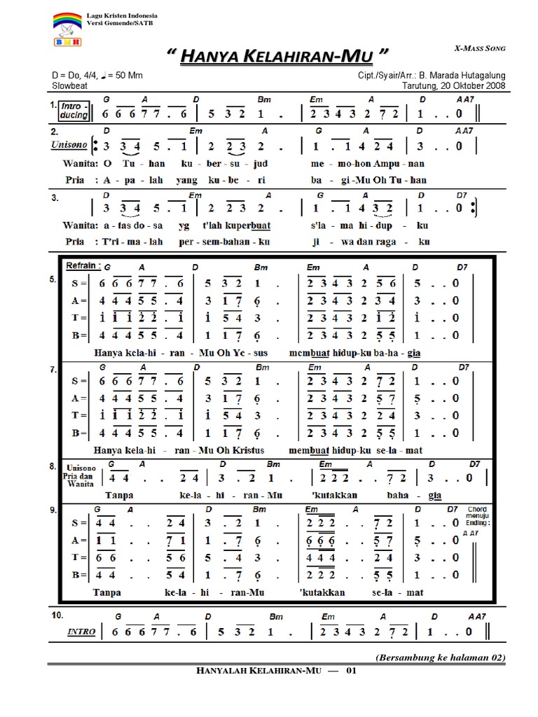 Partitur Koor Natal SATB Indonesia | PDF