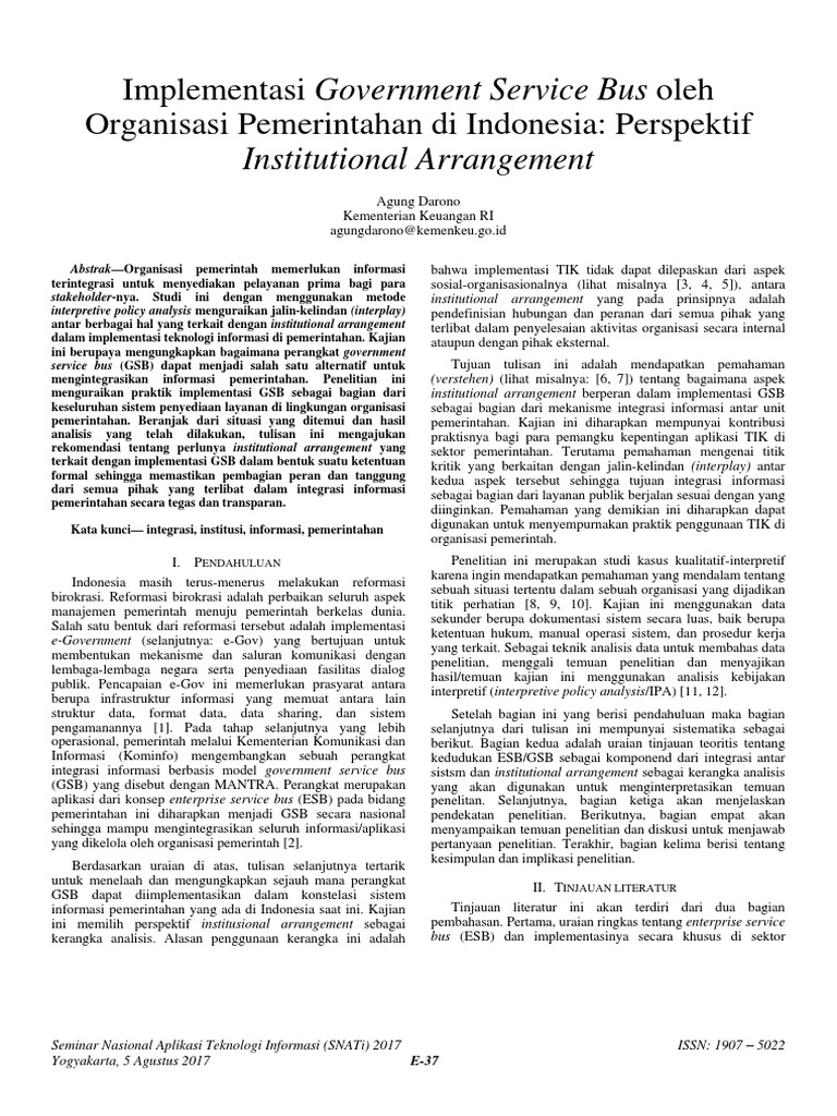 Implementasi Government Service Bus Oleh | PDF | Bisnis | Komputer