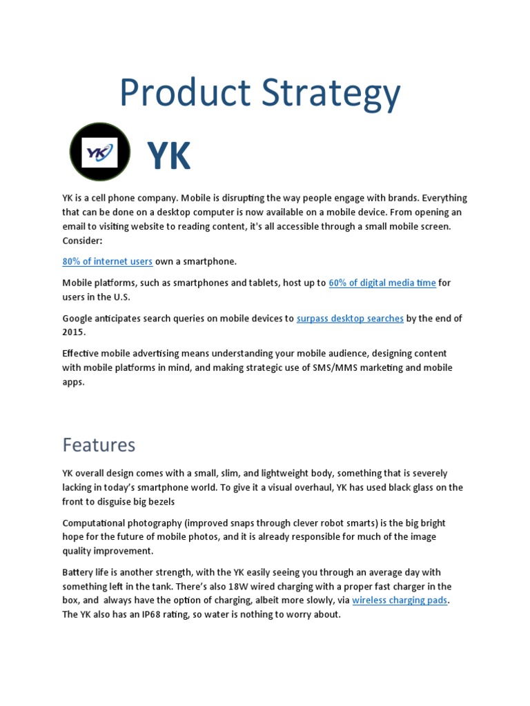 Product Strategy: Features | PDF | Advertising | Pricing