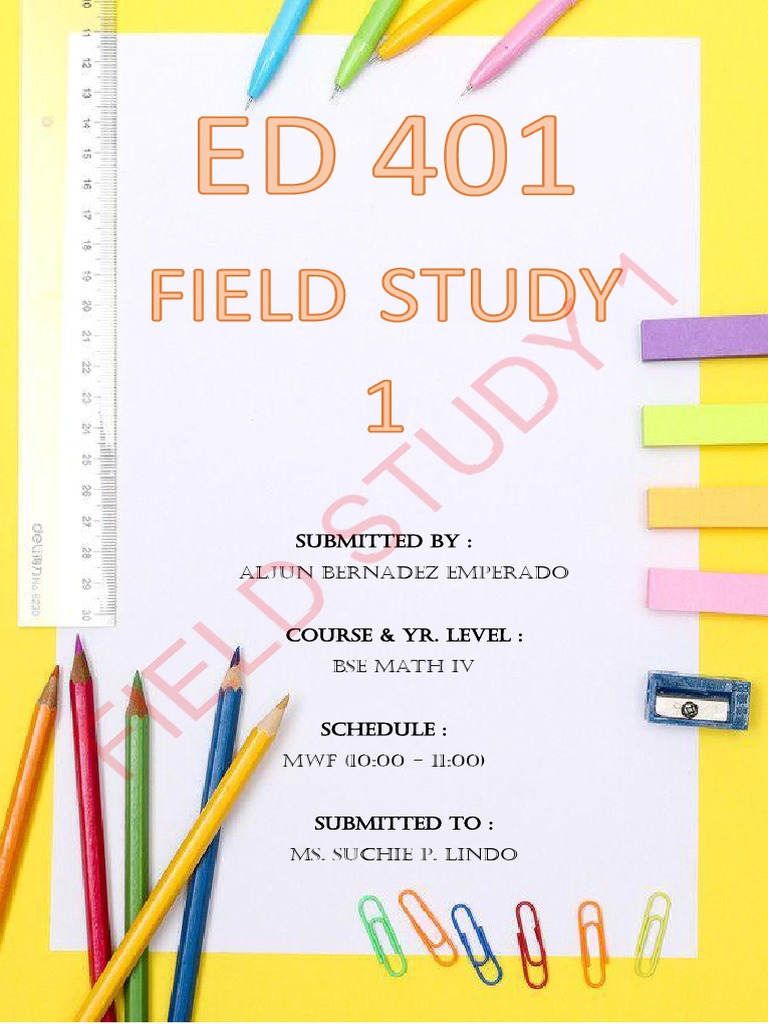 Field Study 1: School Environment Analysis | PDF | Classroom | Learning