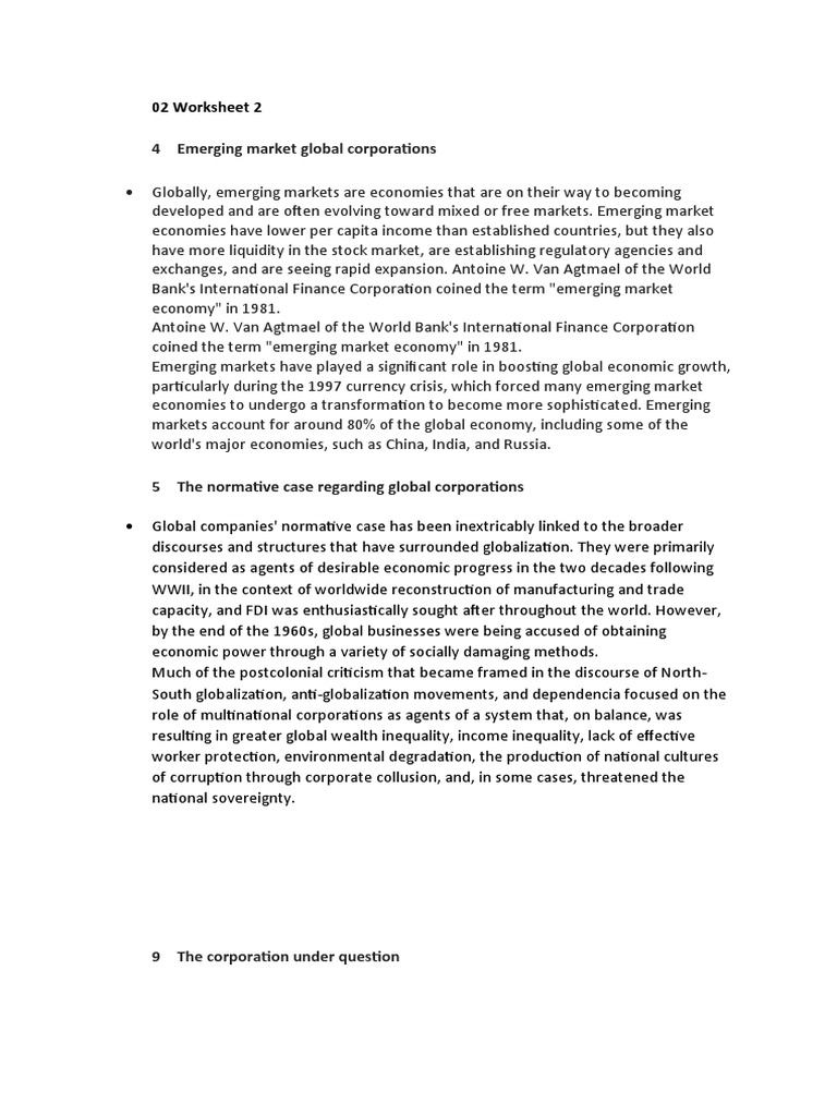 Mangubat 02 Worksheet 2 TWC | PDF | Market (Economics) | Globalization