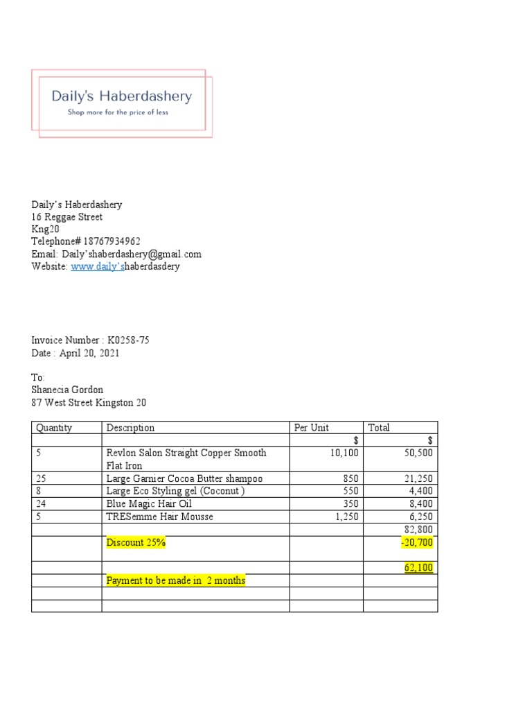 Sales Invoice Assignment | PDF | Conservation And Restoration Materials ...
