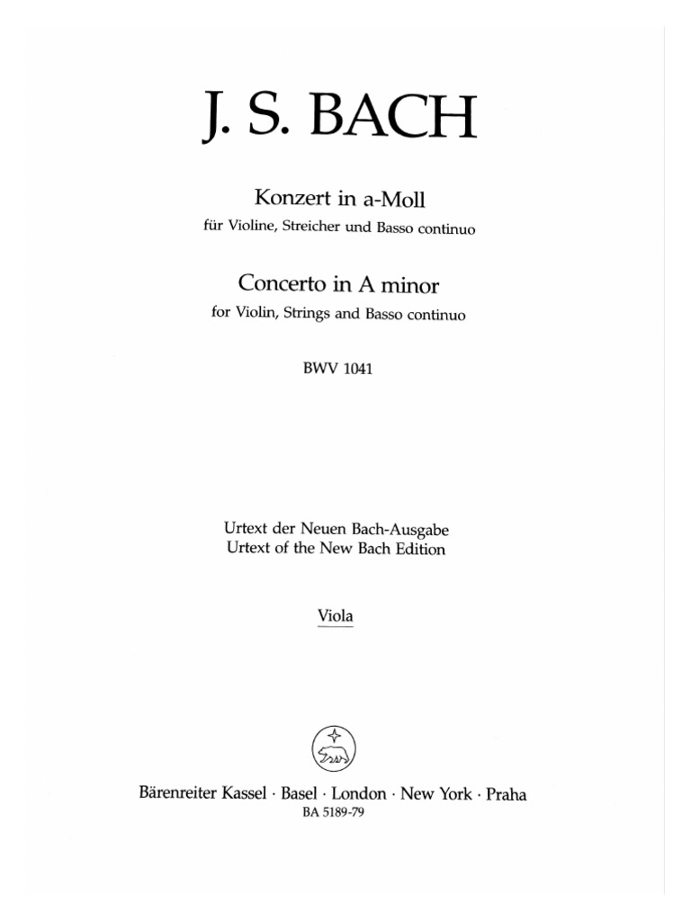 Bach A Minor Viola | PDF