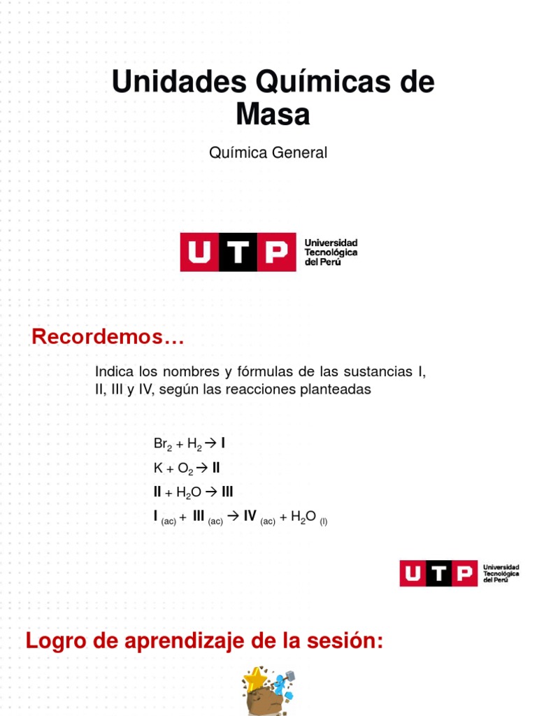 Unidades Químicas de Masa: Conceptos Fundamentales y su Aplicación en Problemas Químicos | PDF ...