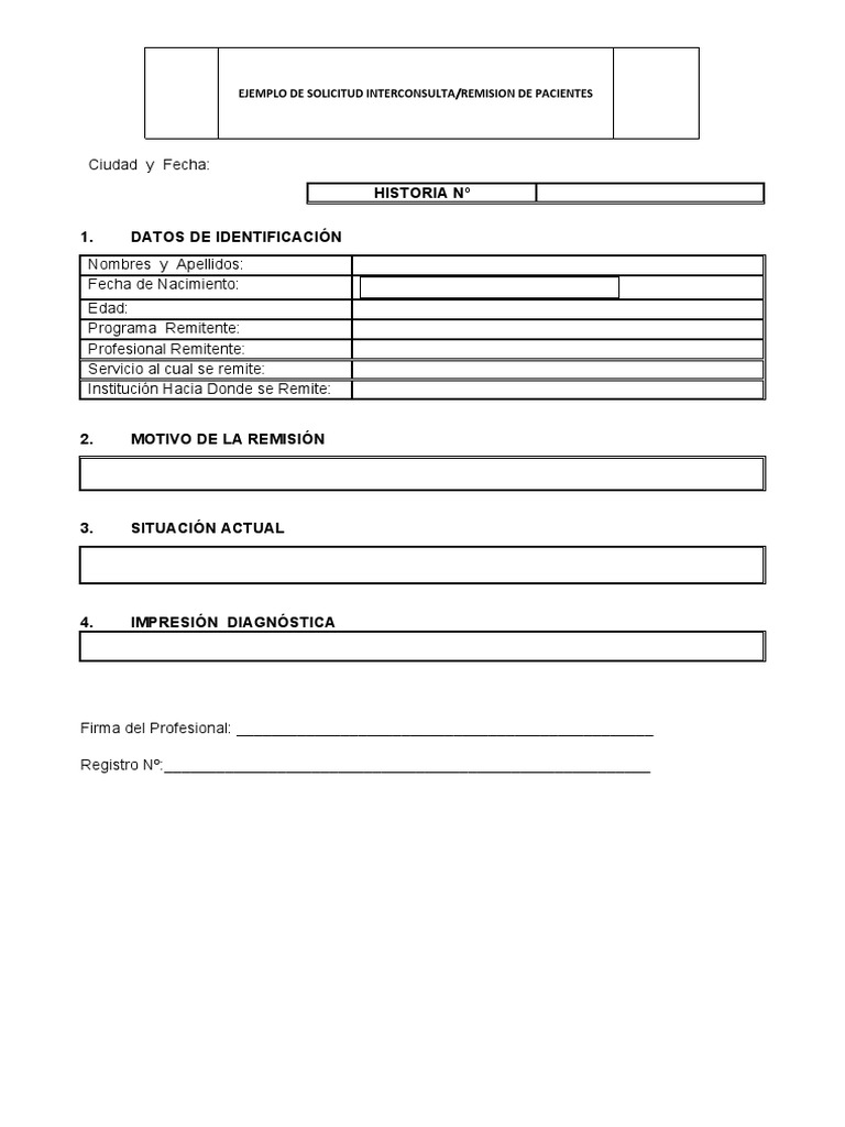 Solicitud Interconsulta | PDF