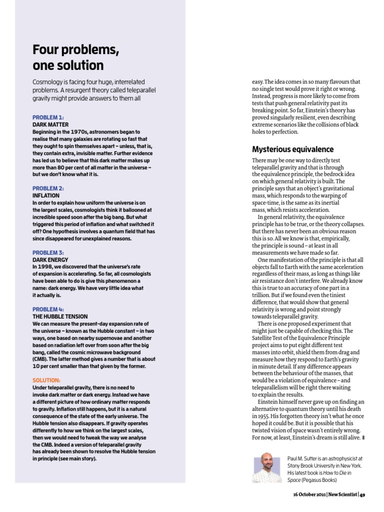 Four Problems, One Solution | PDF | General Relativity | Dark Energy