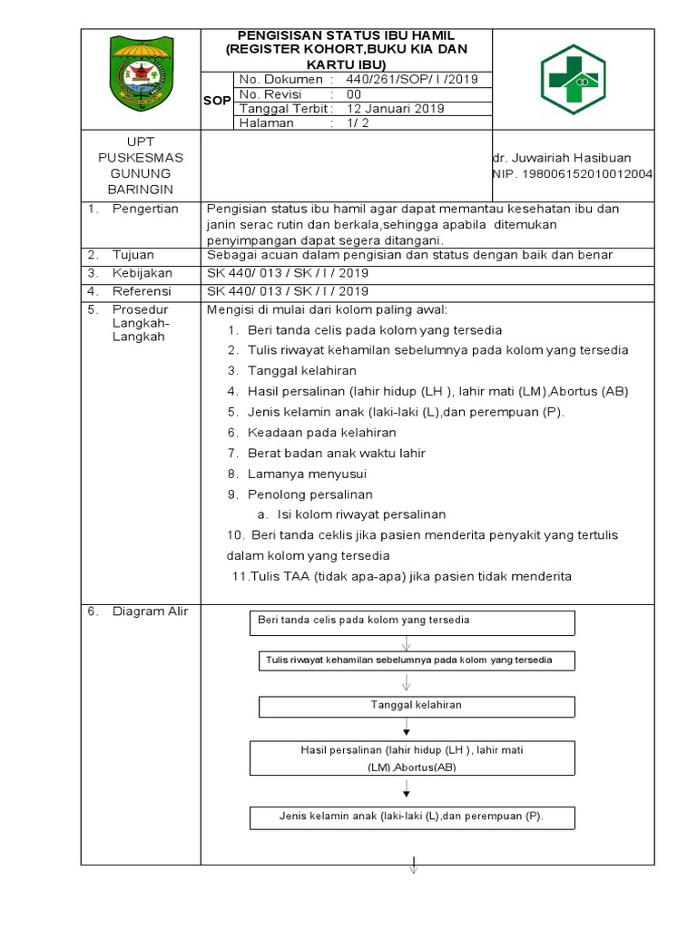 SOP Pengisian Status Ibu Hamil | PDF