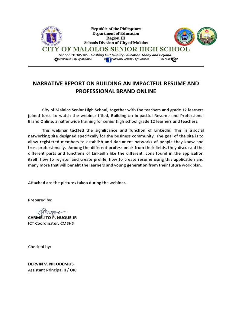 Narrative Report On Microsoft Webinar | PDF