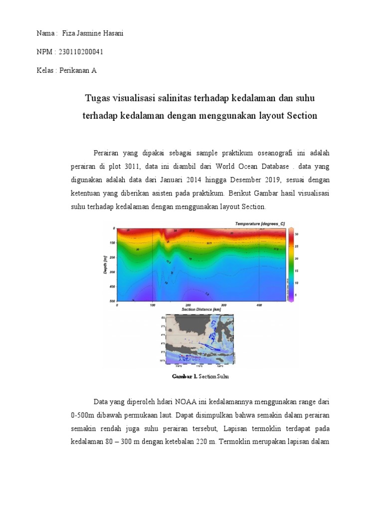 Tugas Visualisasi Salinitas Terhadap Kedalaman Dan Suhu Terhadap Kedalaman Dengan Menggunakan ...