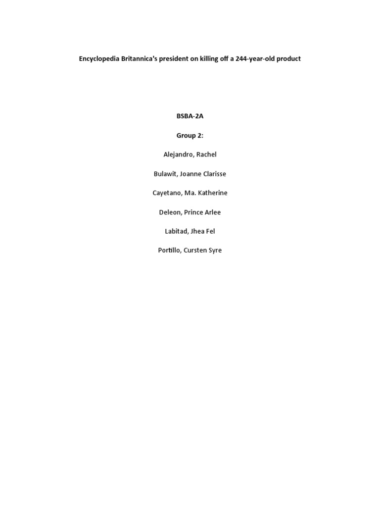 Britannica's Shift from Print to Online | PDF | Encyclopædia Britannica ...