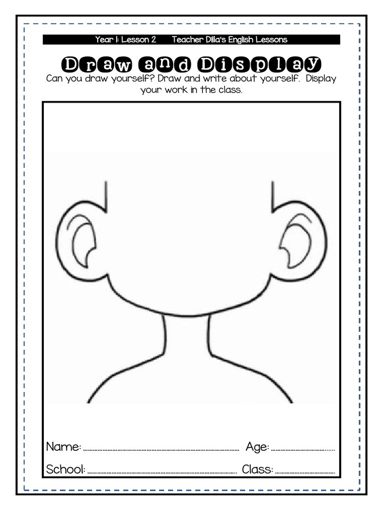 Draw and Display: Can You Draw Yourself? Draw and Write About Yourself ...