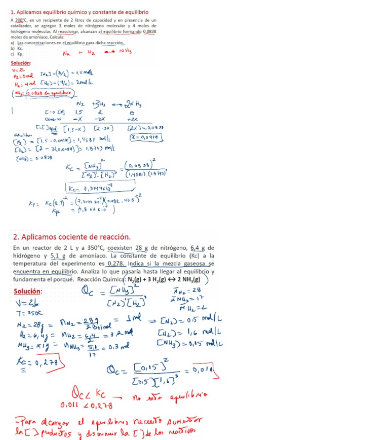 Equilibrio Quimico Resueltos | PDF