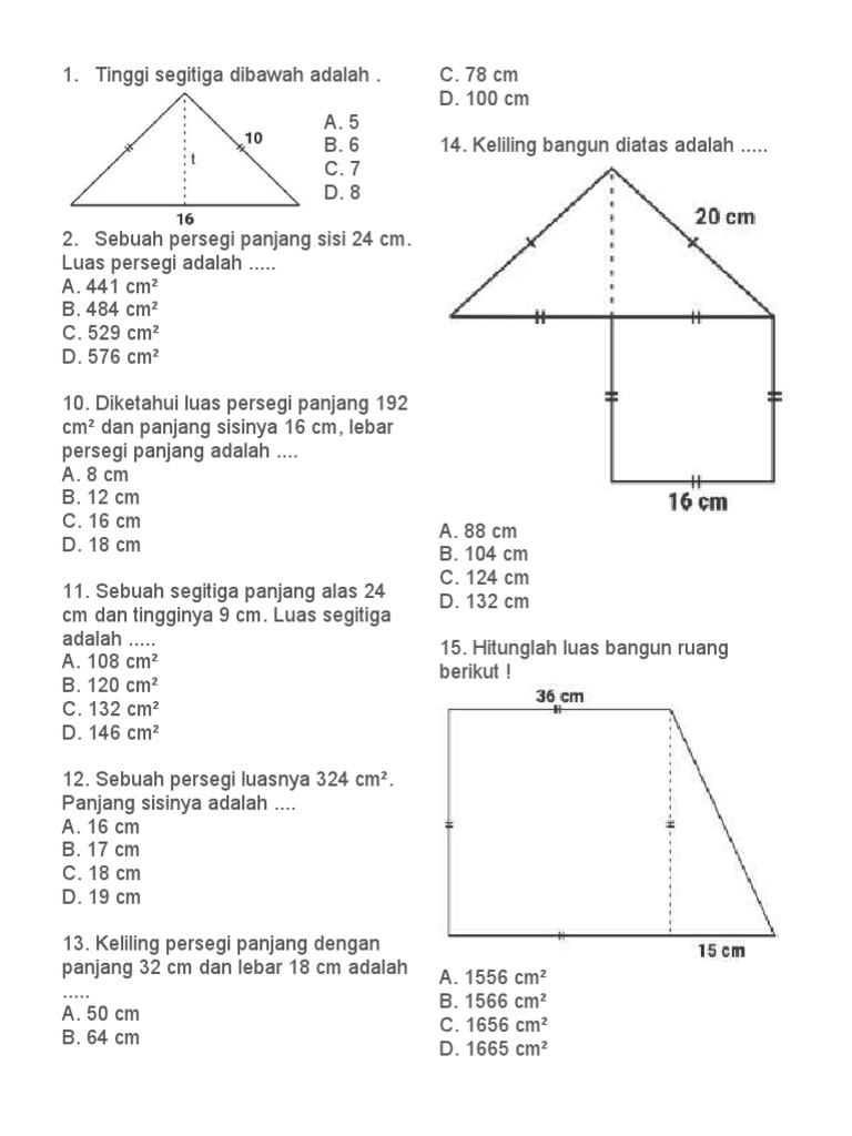 Bangun Datar Kls 4 | PDF