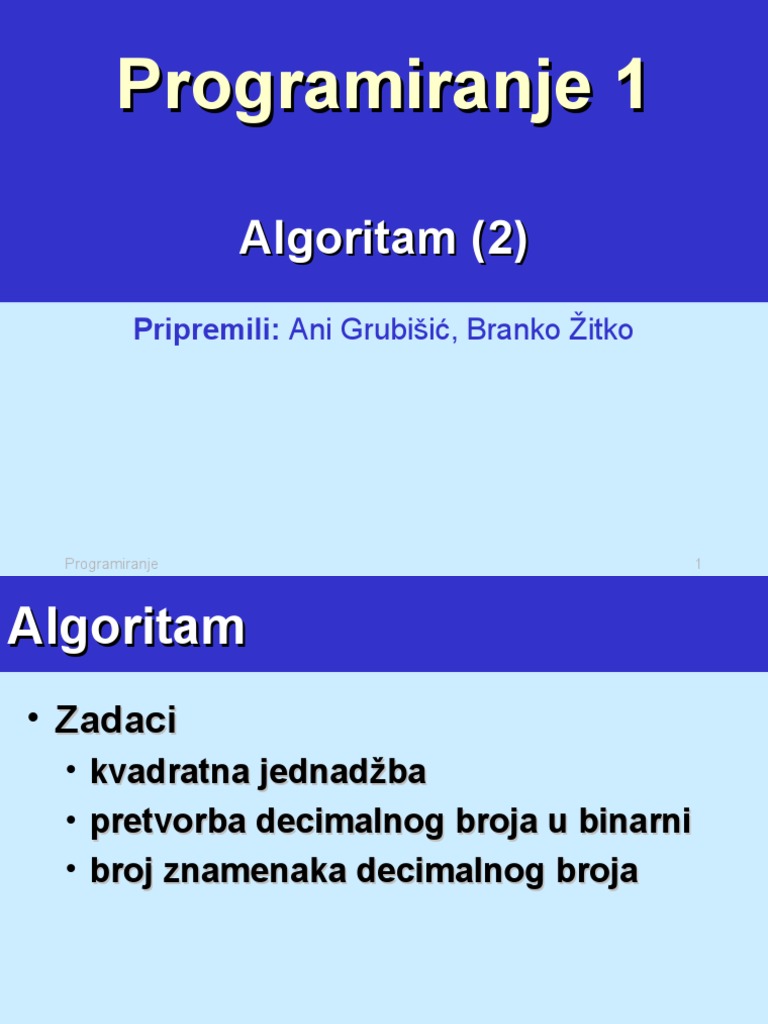 Prog 02 Algoritmi 2 | PDF