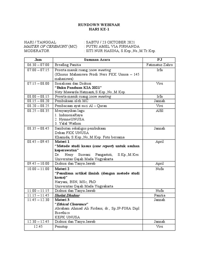 Rundown Fix Webinar Karya Tulis | PDF