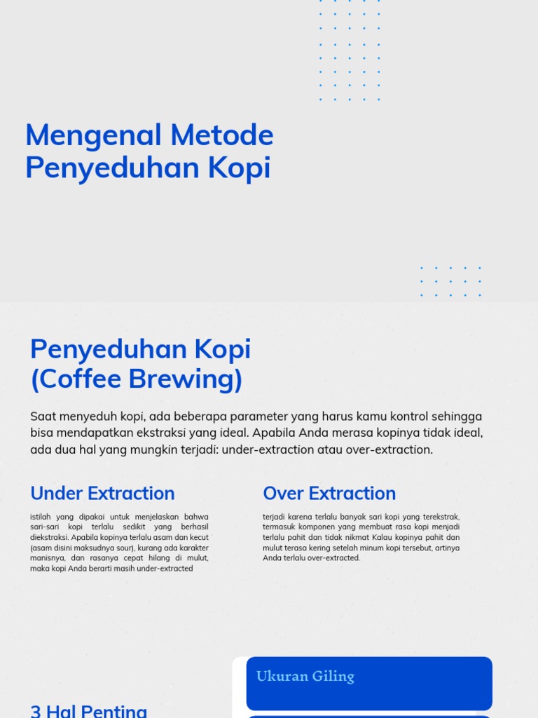 Metode Penyeduhan Kopi | PDF