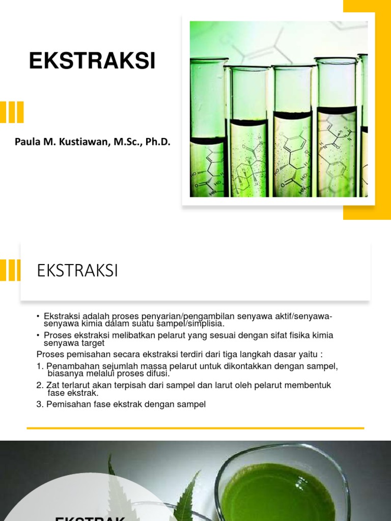 Proses dan Metode Ekstraksi Kimia | PDF | Memasak, Makanan, & Anggur