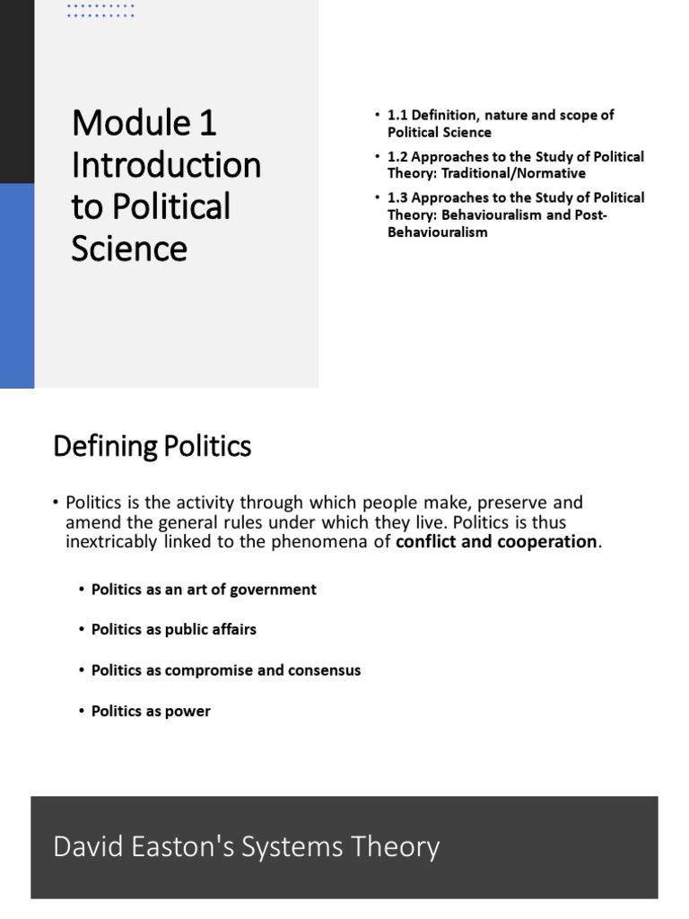 FYBA Module 1 Introduction To Political Science | PDF | Science ...