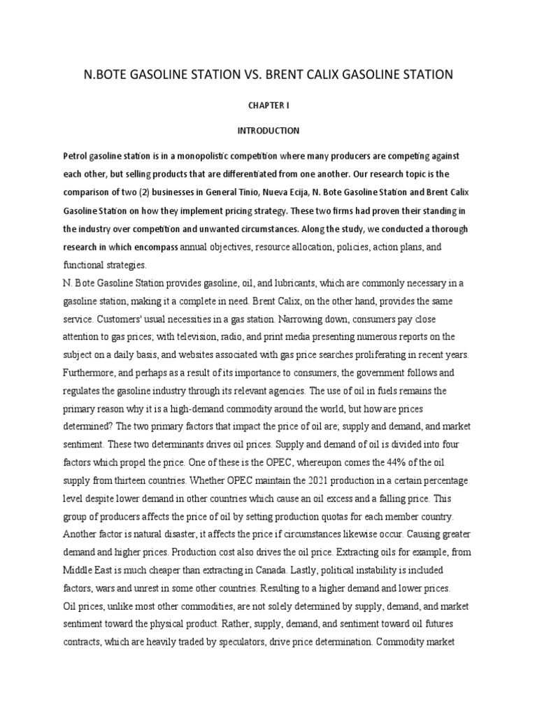 Introduction Gasoline Station | PDF | Demand | Prices