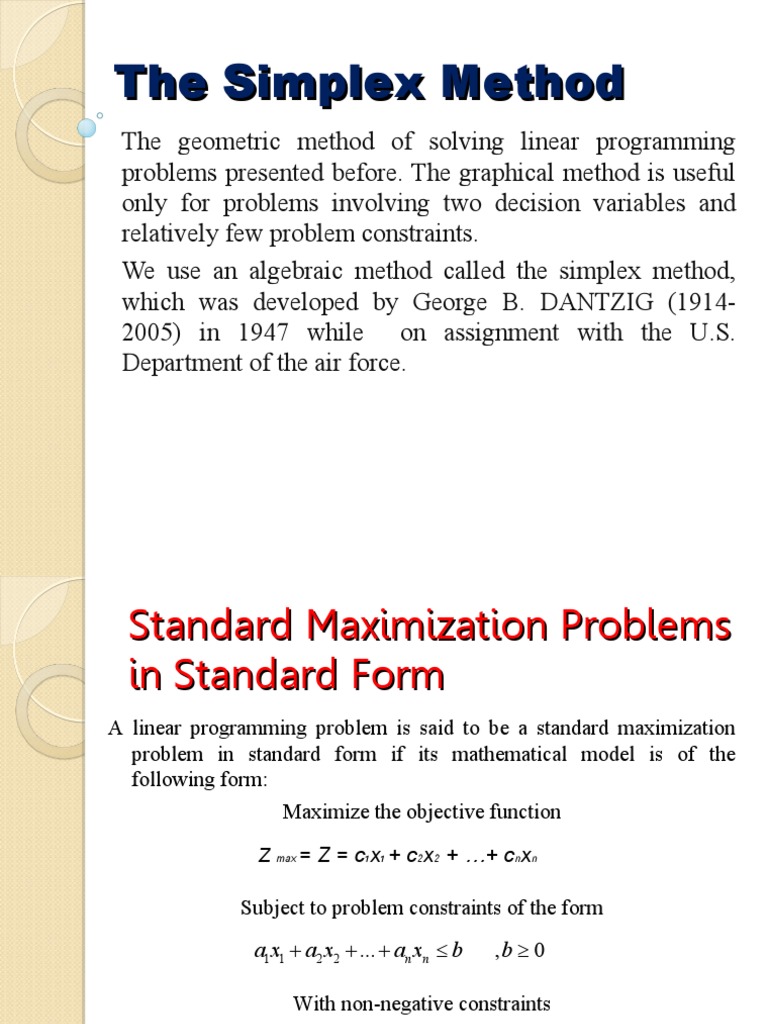 Linear Programming-The Simplex Method | PDF | Linear Programming ...