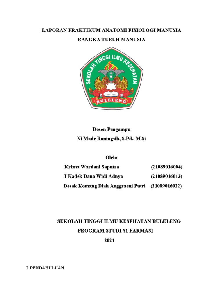 Laporan Praktikum Anatomi Fisiologi Manusia - KLP 5 | PDF Laporan Praktikum Anatomi Fisiologi Manusia - KLP 5 | PDF