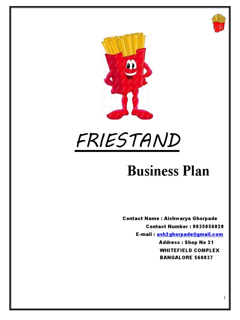 Friestand Business Plan | PDF | Fast Food | Balance Sheet