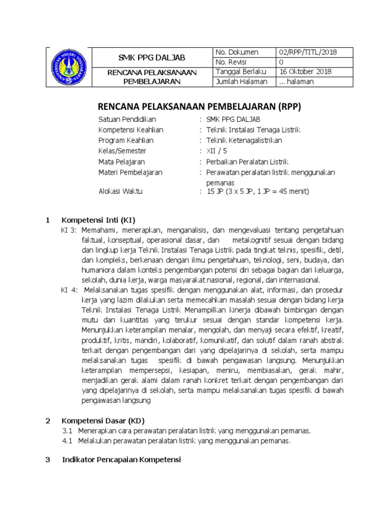 RPP PPL KD1 | PDF