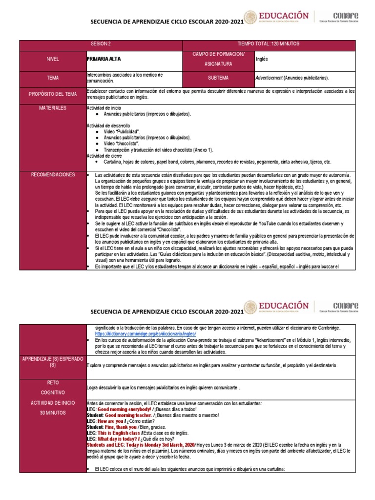 Análisis de Anuncios en Inglés | PDF | Aprendizaje | Publicidad