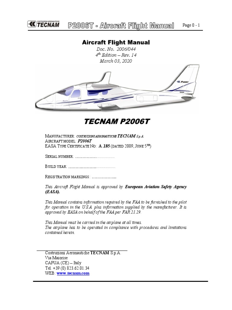 Tecnam P2006T AFM | PDF | Atmospheric Pressure | Airspeed