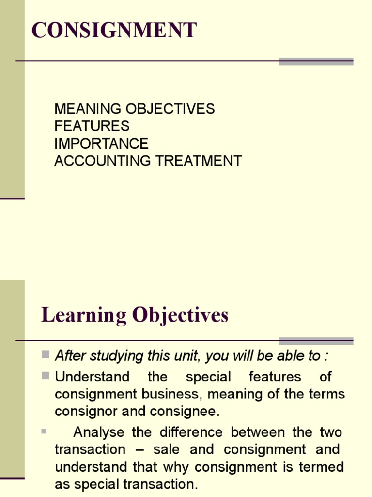 Consignment | PDF | Stocks | Expense